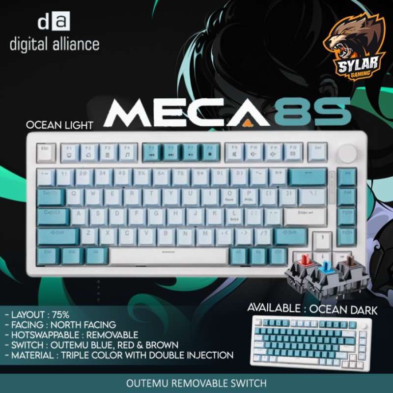 Promo Meca 8s 75% Mechanical Gaming Keyboard With Knob Diskon 23% Di ...