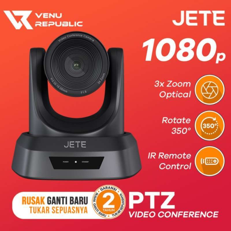 Promo Webcam Video Conference Jete Ptz 3x Zoom - Garansi Resmi 2 Tahun ...