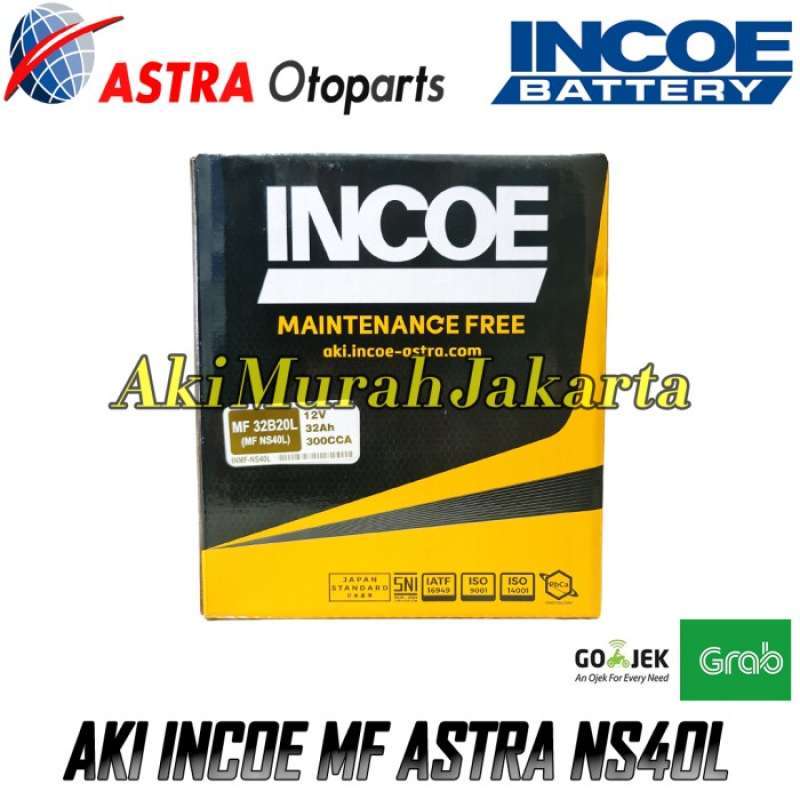 Promo Aki Mobil Incoe Mf Astra Ns40l Aki Kering 12v / 32ah Diskon 8% Di ...