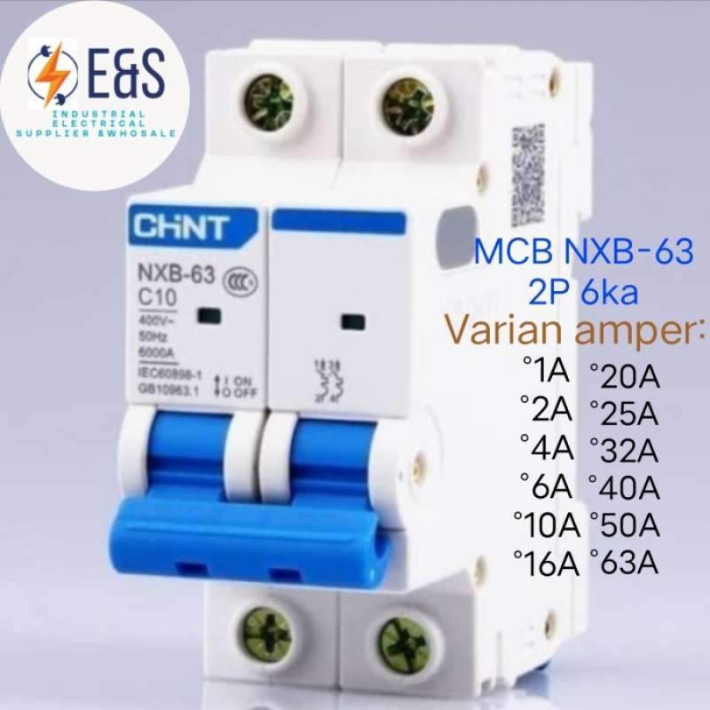 Promo Mcb Chint Nxb-63 2p 2a 4a 6a 10a 16a 20a 25a 32a 40a 50a 63a 6ka 400v - 6a Diskon 50% Di ...