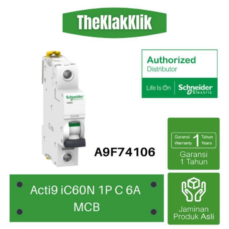 Promo Schneider A9f74106 - Acti9 Ic60n 1p C 6a Mcb Diskon 50% Di Seller Selera_kita Store ...