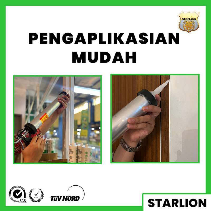 Promo Lem Sealant Starlion 590ml Khusus Pintu Kaca Jendela Silicone ...
