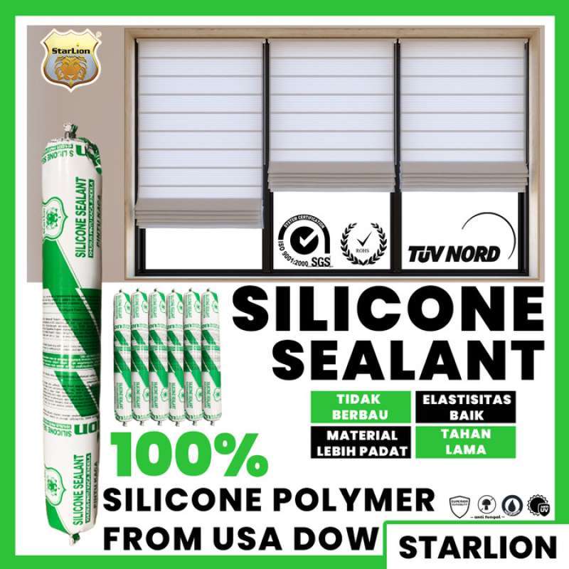 Promo Lem Sealant Starlion 590ml Khusus Pintu Kaca Jendela Silicone ...