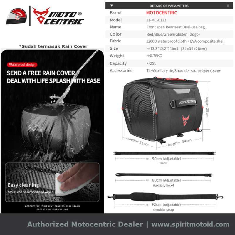 Promo Motocentric Soft Top Box Tail Bag Medium Tas Belakang Motor ...
