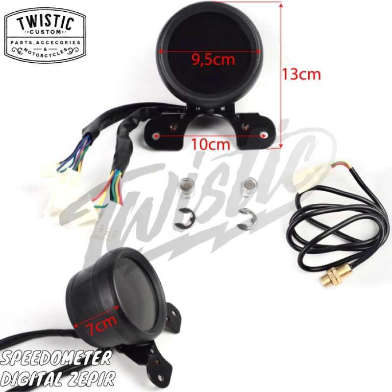 Promo Speedometer Digital Bulat Lcd Zepir Motor Custom Universal Bobber ...