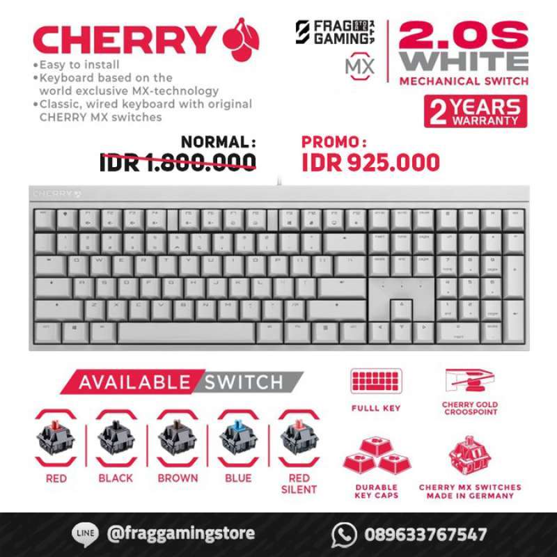 Promo 100% Produk Ori Cherry Mx Cherrymx / Cherry 2.0s Nbl Mechanical ...
