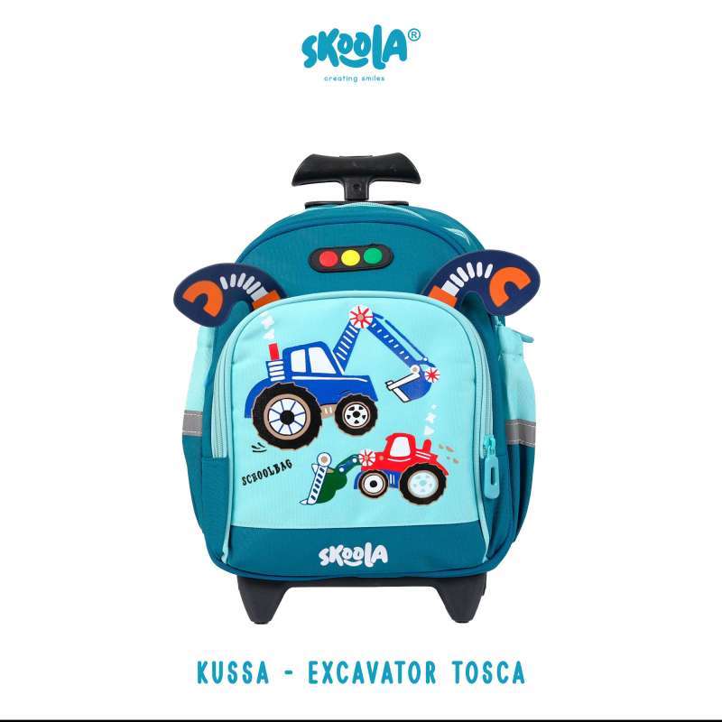 Promo Skoola Tas Sekolah Anak Laki - Laki Paud Tk Trolly Excavator Beko ...