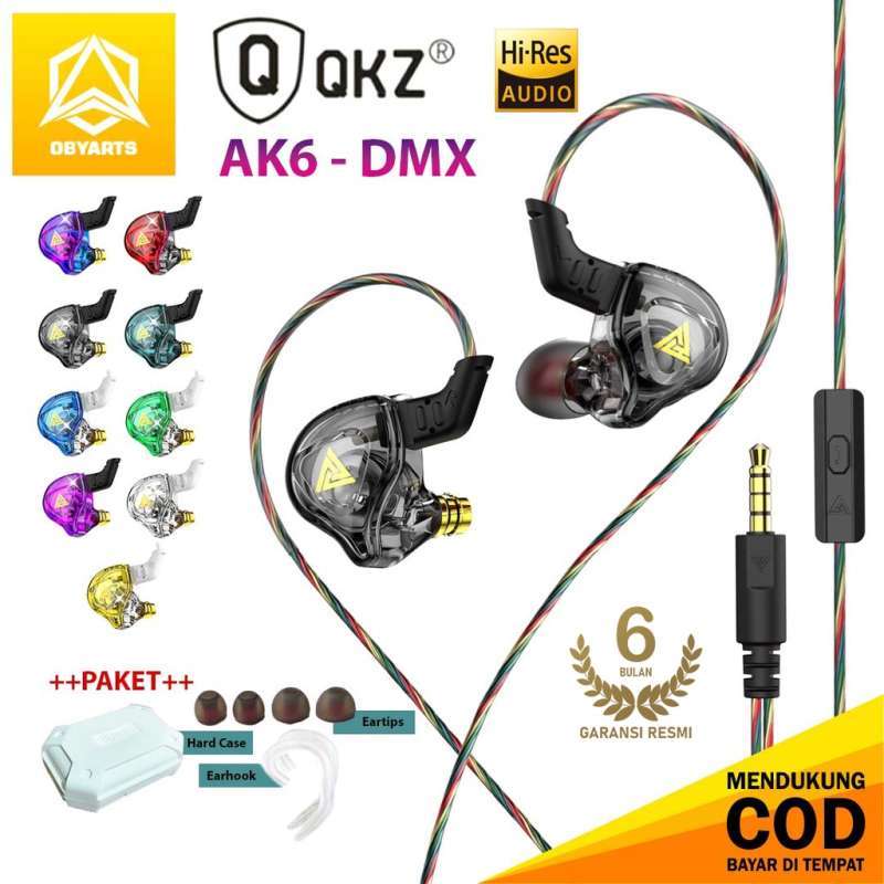 Jual Earphone Qkz Ak6 Dmx With Mic Original Headset Gaming Iem Basshead ...
