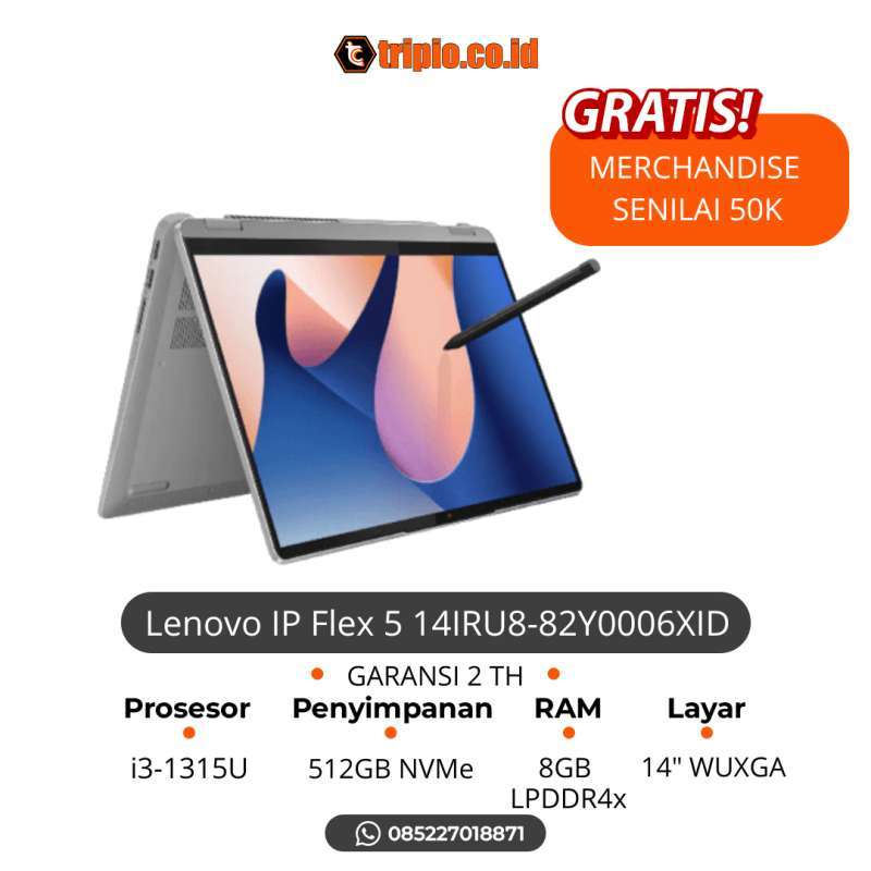 Jual Lenovo Ideapad Flex 5 14iru8 82y0006xid 7rid 7sid I3 1315u 8gb 512gb 14 Wuxga Touch Win11