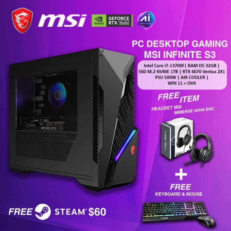 Jual Msi Mag Infinite S3 14th [i7-13700f | Rtx 4070 | 32gb | 1tb ...