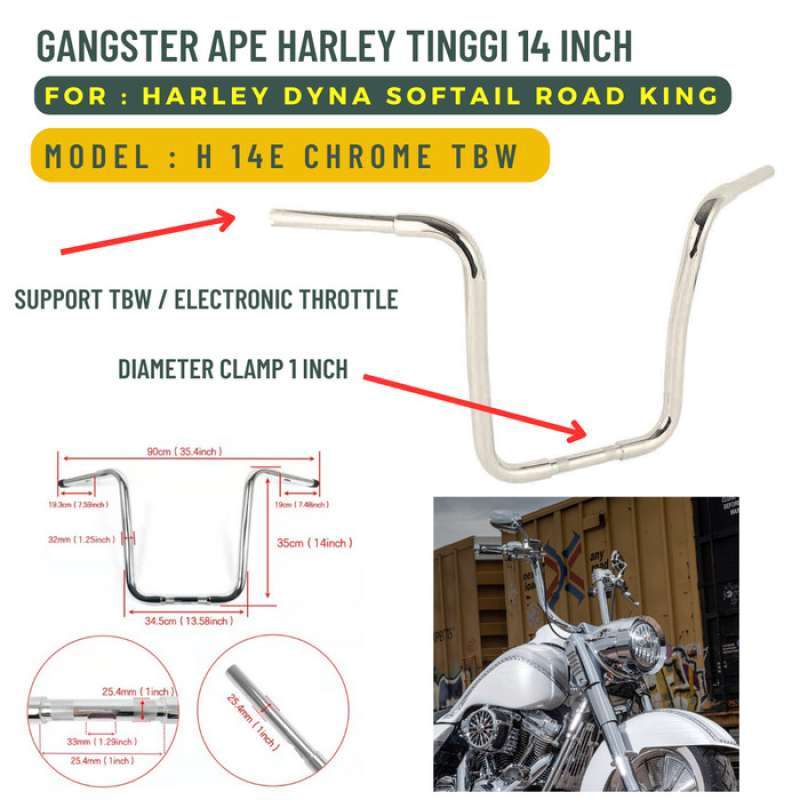 Promo Stang Gangster Ape 14 Inch Harley Dyna Softail Road King H 14e ...