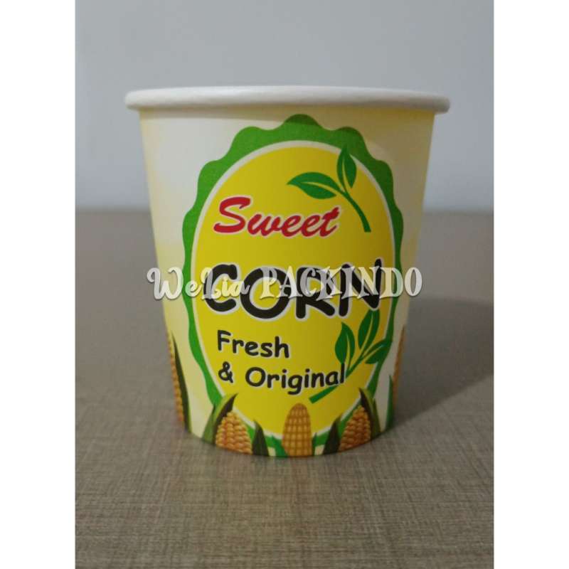 Jual Paper Cup 6.5 Oz Motif Putih, Coffee & Sweet Corn / Gelas Kertas ...