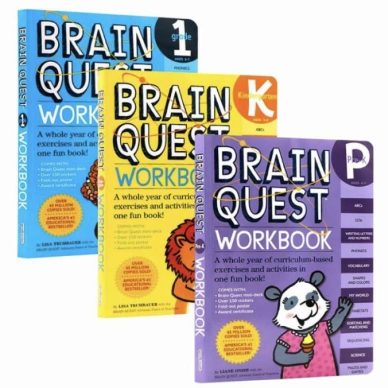 Promo Brain Quest Workbook Pre K Kindergarten Grade 1 Diskon 28% Di ...