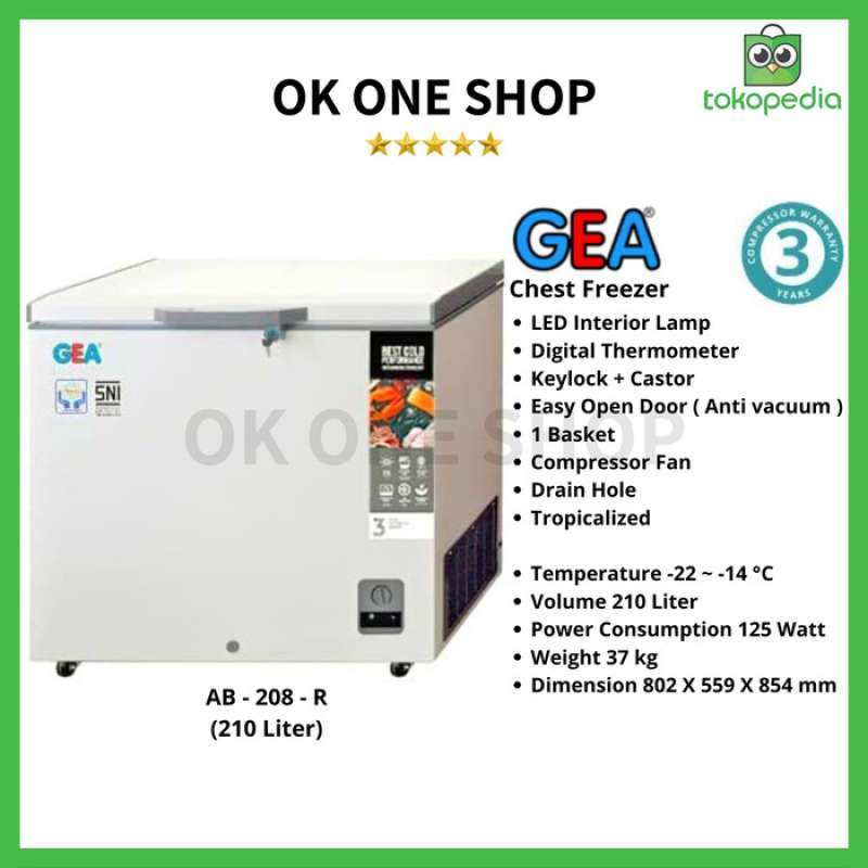 Promo Gea Chest Freezer 210l Ab-208-r Diskon 23% Di Seller Cuanz Store - Meruya Selatan (udik ...
