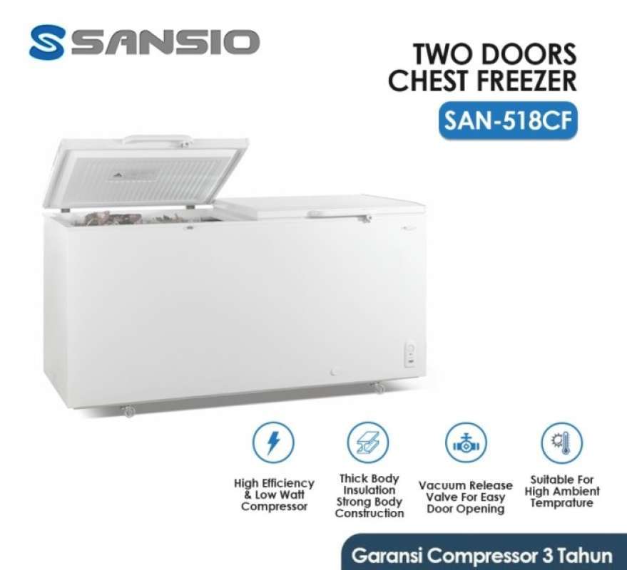 Promo Sansio Chest Freezer 518 Liter San-518cf / San 518cf Diskon 23% ...