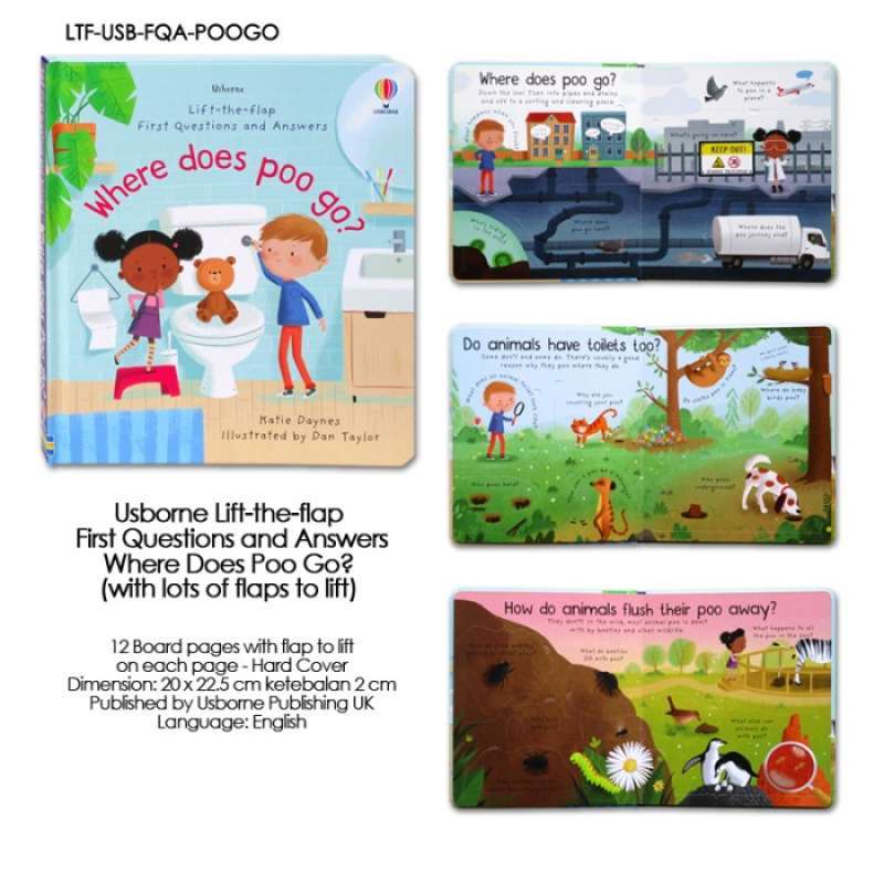 Promo Buku Anak - Usborne Lift-the-flap - Board Book - Where Does Poo ...