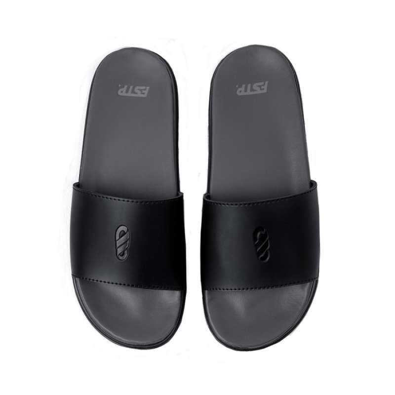 Promo Sandal Pria Slide Footstep Footwear - Symbol V2 Full Black - Full ...