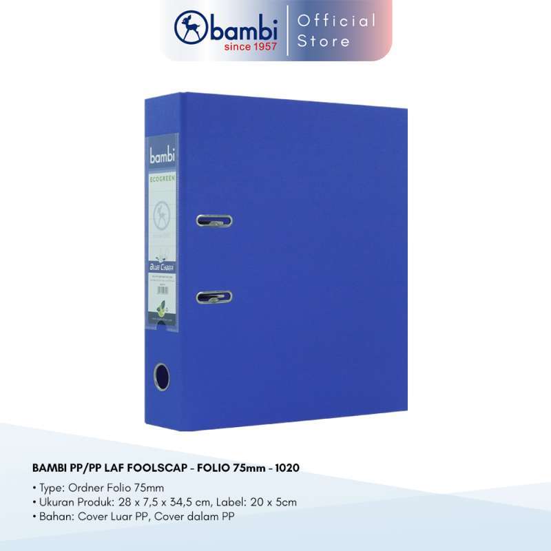 Promo Bambi Ordner Folio Lever Arch File Pp/pp 75mm - 1020 Diskon 17% ...