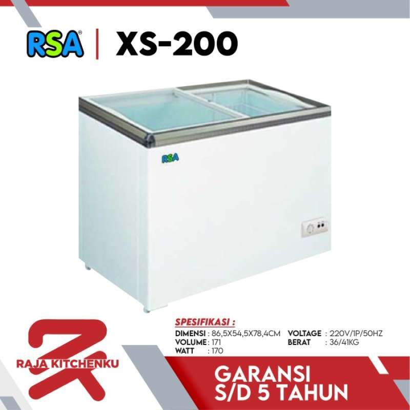 Promo Rsa Sliding Flat Glass Freezer Xs200 Freezer Kaca Geser Diskon 23 ...
