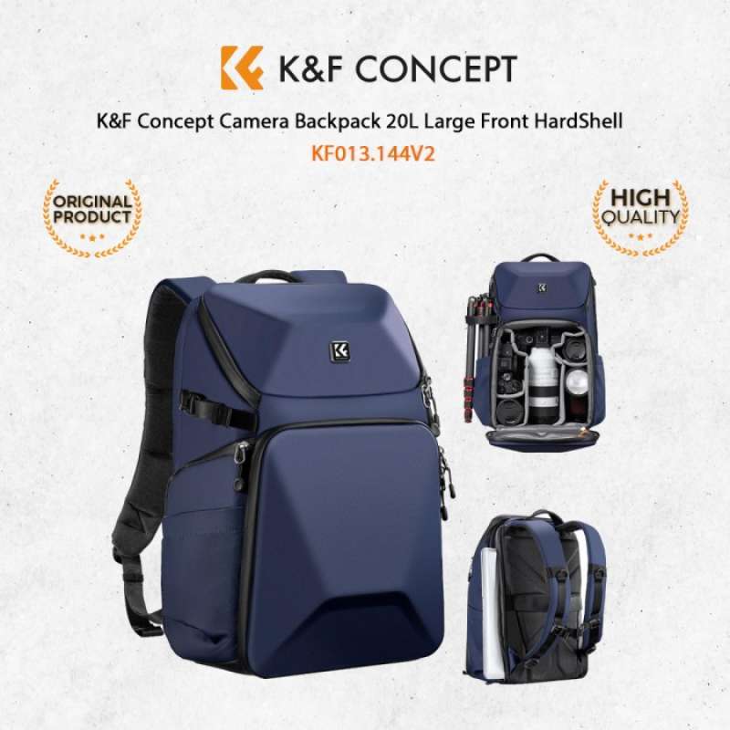 Promo K&f Concept Camera Backpack 20l Large Front Hardshell Blue Kf13 ...