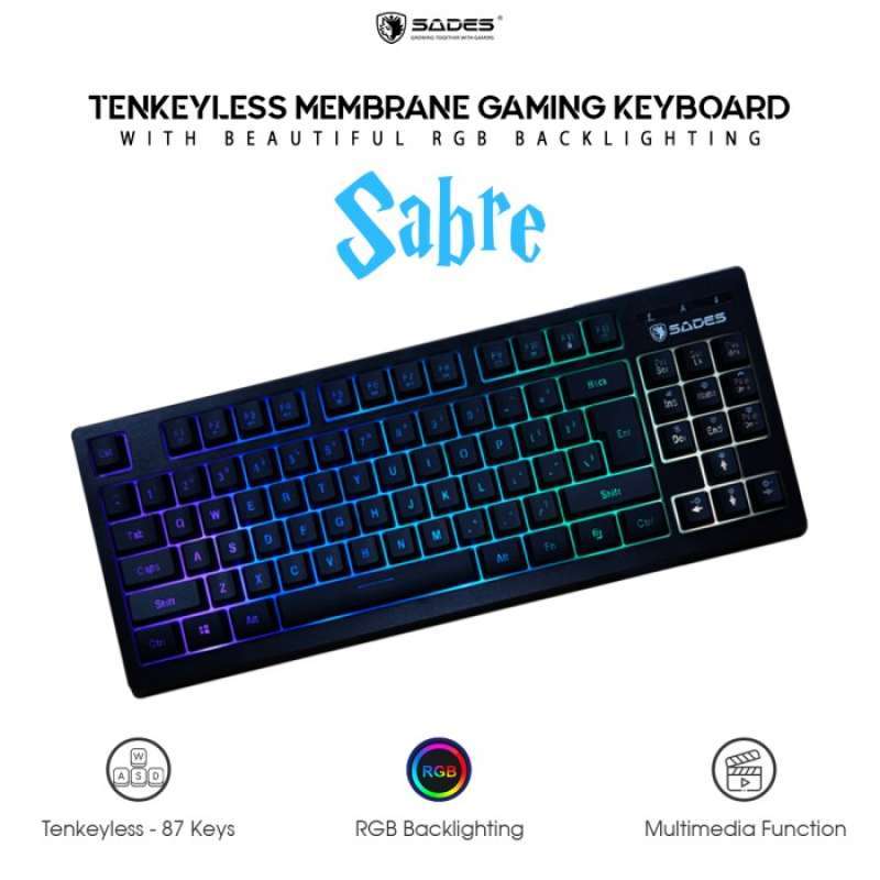 Promo 100% Produk Ori Sades Sabre Tkl Rgb Wired Gaming Keyboard Diskon ...