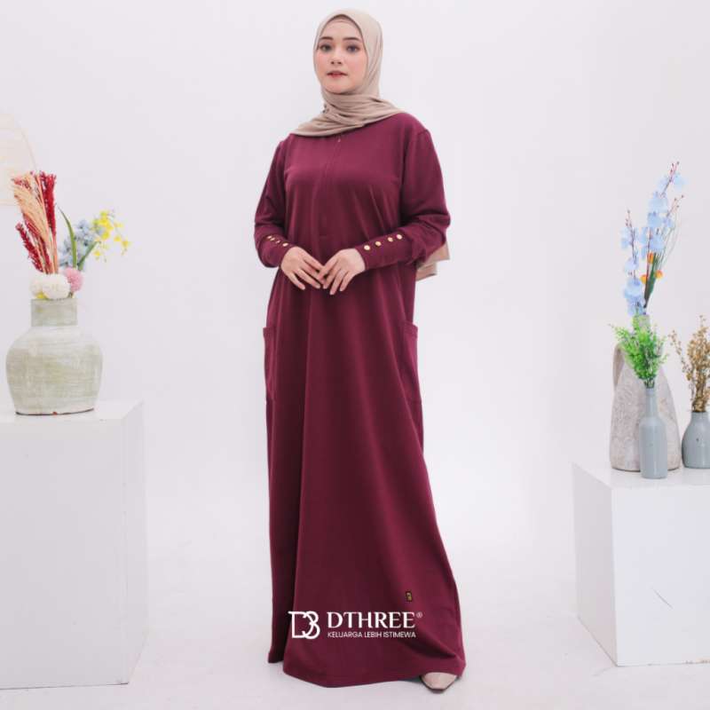 Jual Dthree - Sarimbit Meelva ( Maroon ) - Sarimbit Keluarga Daily / Couple Keluarga / Baju ...