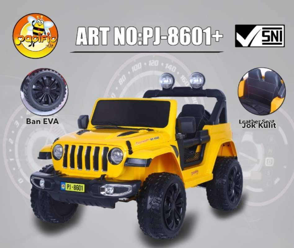 Promo Mainan Mobil Aki Anak Super Jeep Rubicon Yukita 938 4x4 Ban Karet ...