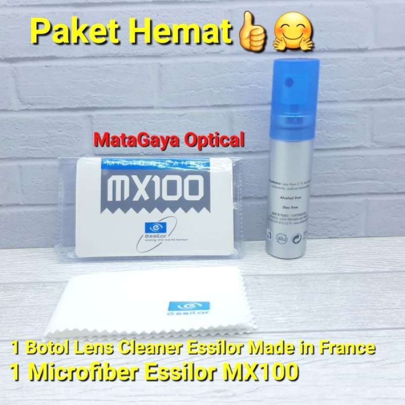 Jual Lens Cleaner Essilor Made In France + Microfiber Essilor Mx100 Di ...