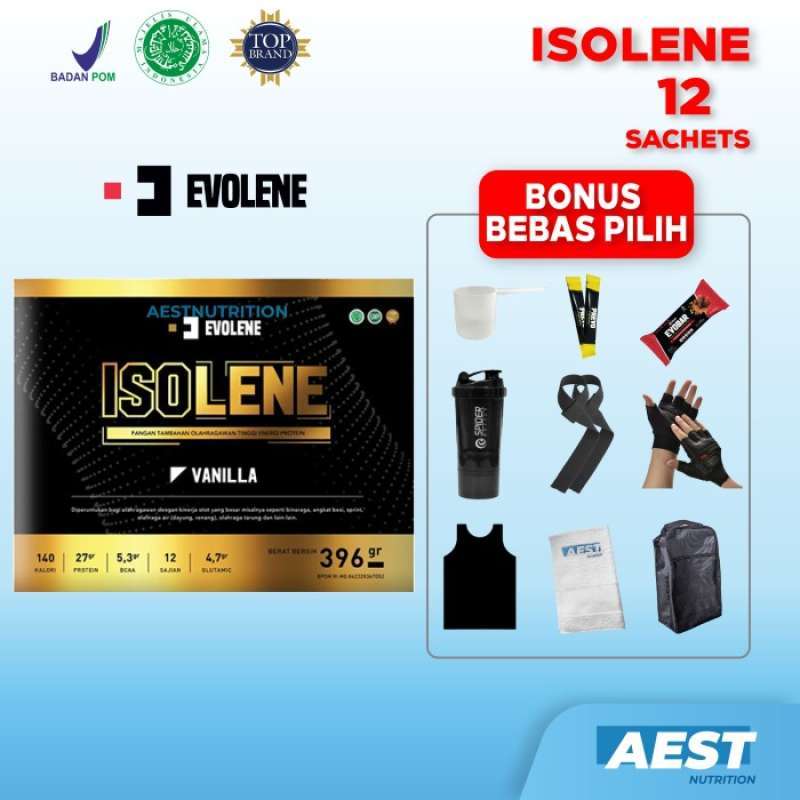 Promo Evolene Isolene Susu Whey Protein Isolate Kemasan Box Isi 12 ...