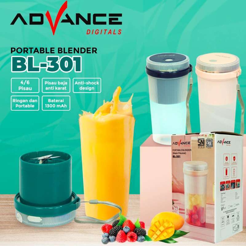 Jual Cod】advance Bl-301 Blender Portable Bisa Dibawa Kemana Saja Dan Kapan Saja Garansi Di ...
