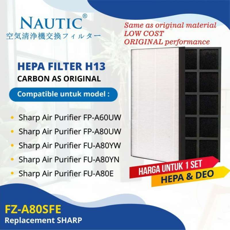 Promo Original Hepa & Carbon /deodorizer Filter Buat Sharp Fz-a80 Sfe ...