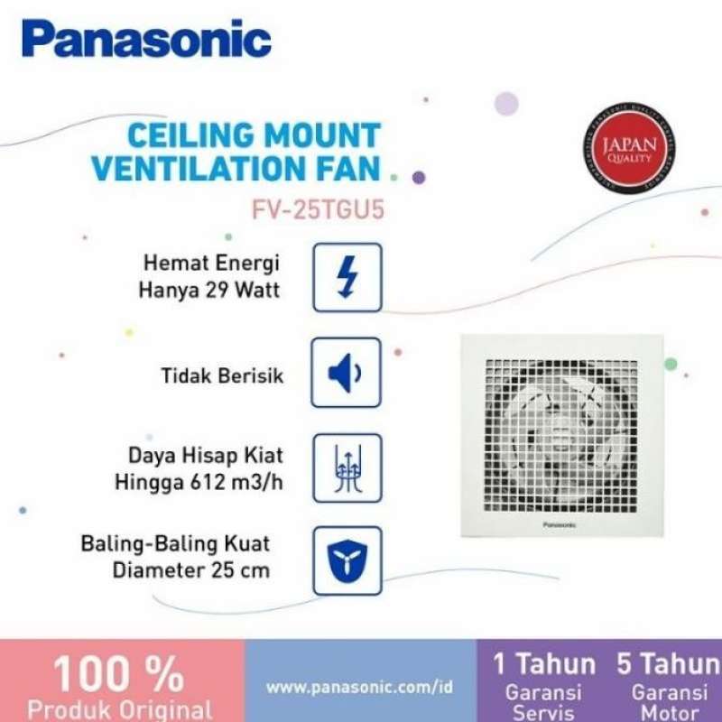 Promo Panasonic Fv 25 Tgu / Ceiling Exhaust Fan 10 Inch / Fv25tgu ...