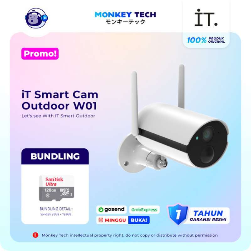 Jual It W01 Smart Outdoor Camera Cctv Wifi Wireless Fhd 1080p Ip65 Ip ...