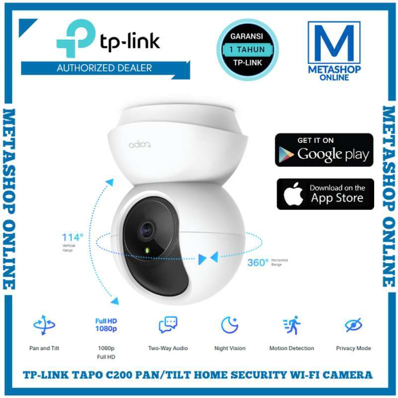 Jual Tp-link Tapo C200 Pan Tilt Home Security Wi-fi Ip Camera Cctv ...