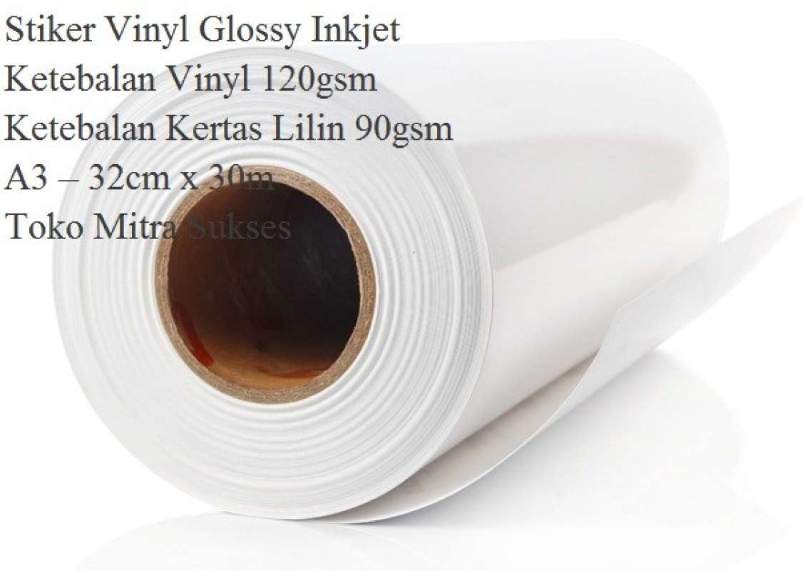Promo Stiker Vinyl Glossy Inkjet A3+ Roll - 32cm X 30m Baru Diskon 23% ...