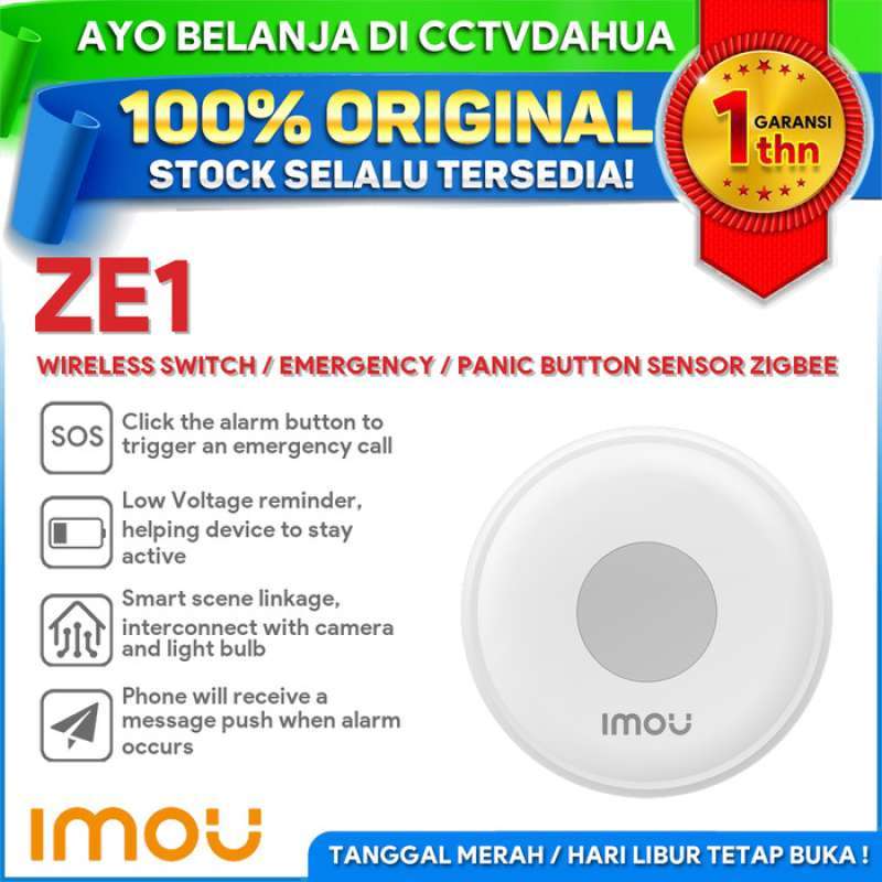 Promo Imou Ze1 Wireless Switch / Emergency / Panic Button Sensor Zigbee Diskon 23% Di Seller ...