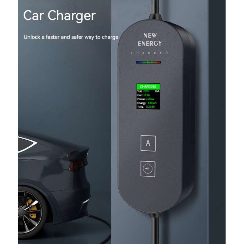 Jual Charger Mobil Listrik Portable Ev Lcd 16a 3.5kw Eu To Gbt - Md5m ...