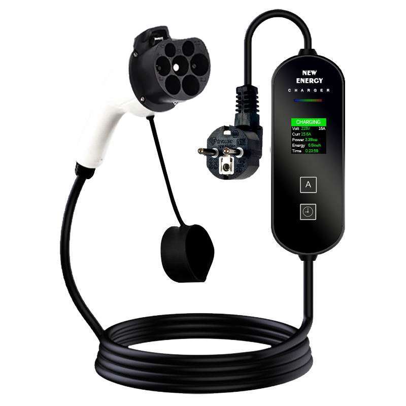 Jual Charger Mobil Listrik Portable Ev Lcd 16a 3.5kw Eu To Gbt - Md5m ...