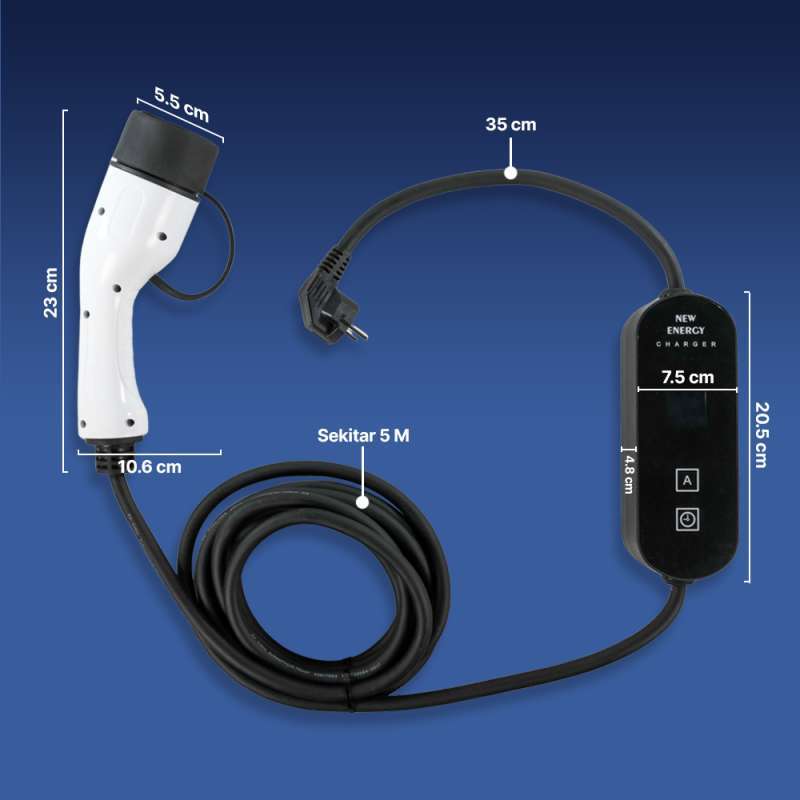 Jual Charger Mobil Listrik Portable Ev Lcd 16a 3.5kw Eu To Gbt - Md5m ...