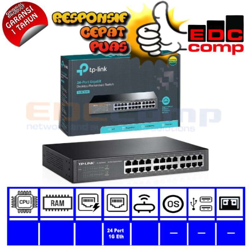 Promo Tl-sg1024d 24 Port 10/100/1000mbps Gigabit 24 Port Switch Diskon ...