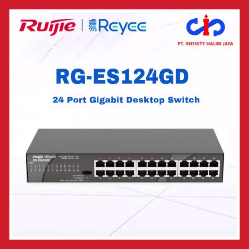 Promo Ruijie Reyee Rg-es124gd 24 Port Gigabit Unmanaged Metal Switch ...
