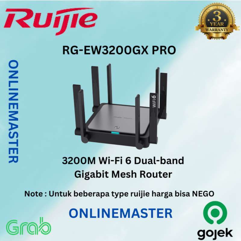Promo Ruijie Rg-ew3200gx Pro 3200m Router Mesh Dual-band Gigabit Wifi 6 ...