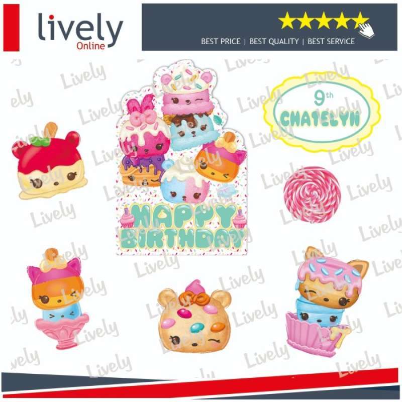 Promo Cake Topper Karakterhiasan Hbd Happybirthday Nama Num Noms Set ...