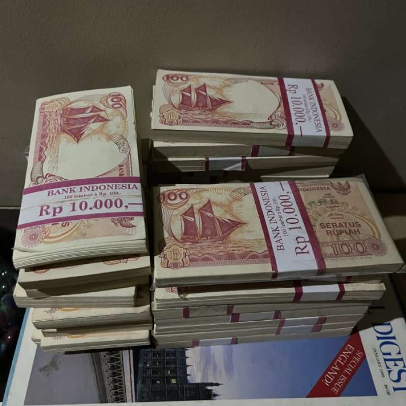 Promo Bundle 1 Gepok ( 100 Lembar ) Uang Kuno 100 Pinisi Gress Diskon ...