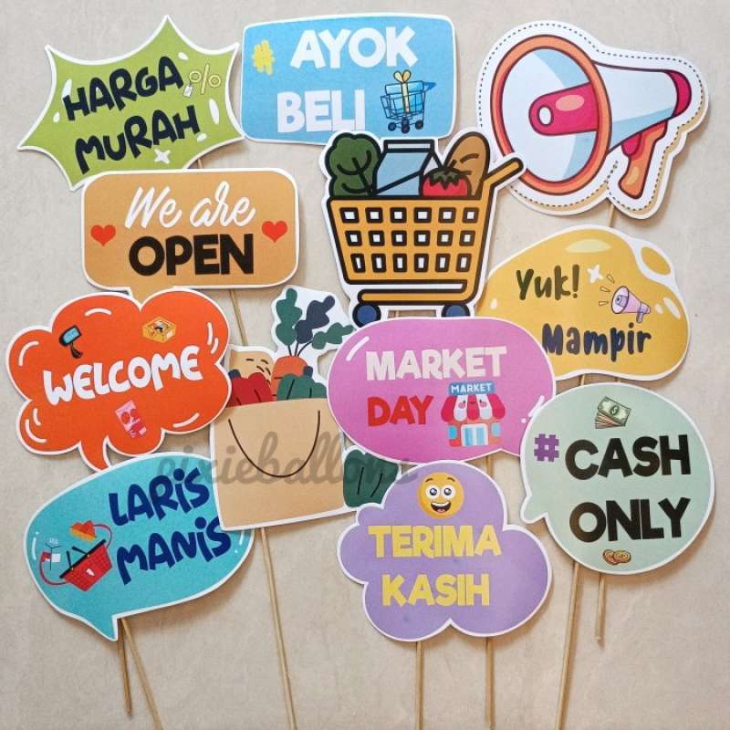 Promo Market Day Photobooth Props Tongkat Foto Dekorasi Jual Beli ...