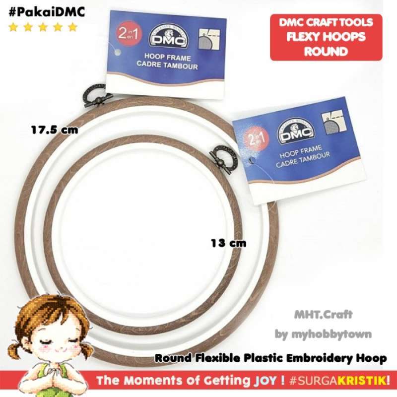 Jual Pemidangan / Hoop Kristik / Cross Stitch Round Flexy Hoop Dmc 17,5 Cm Di Seller Rumix ...