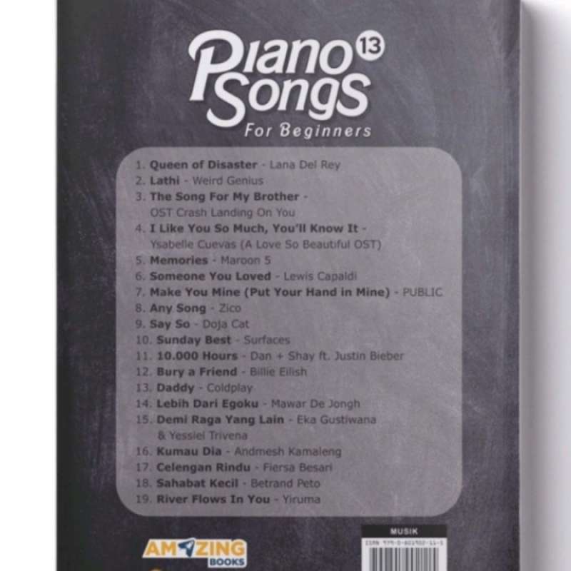 Jual Buku Piano Songs For Beginners Vol 13-16 Not Balok Not Angka Dan ...