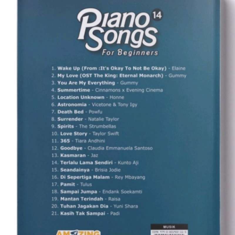 Jual Buku Piano Songs For Beginners Vol 13-16 Not Balok Not Angka Dan ...