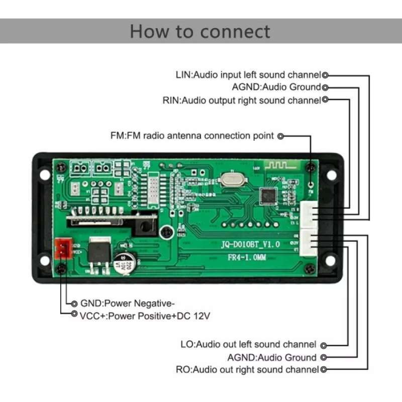 Jual Stereo Mp3 Player Usb Fm Board Bluetooth Module 12v Voice ...