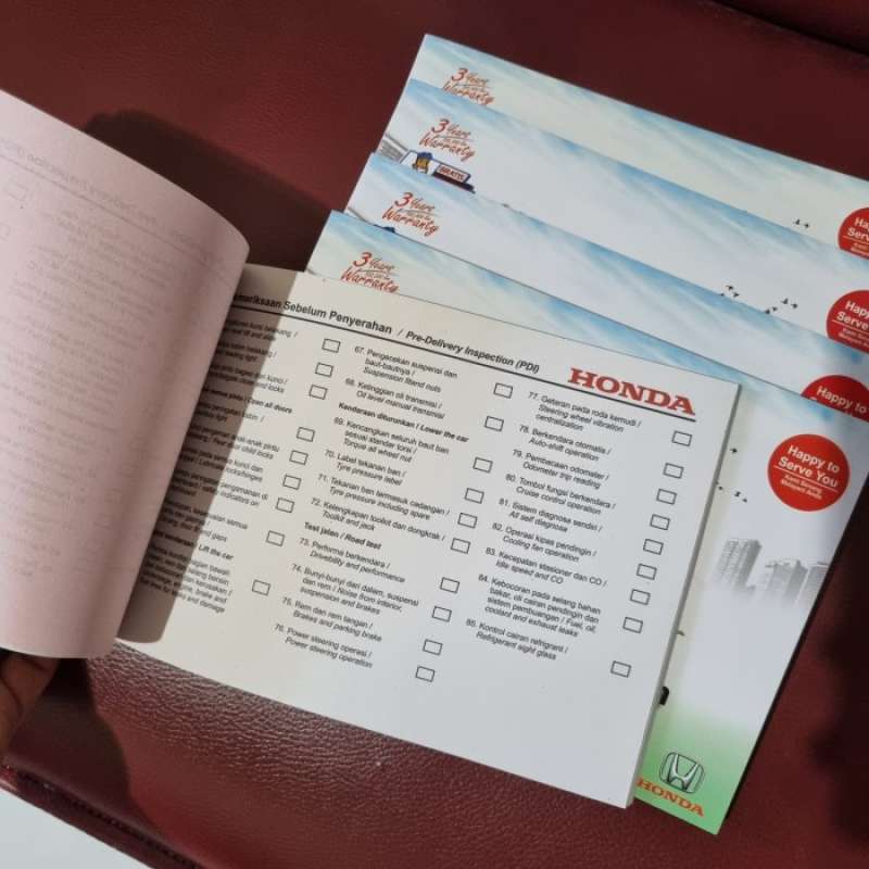 Jual Buku Service Honda All Type Servis Panduan Manual Garansi ...